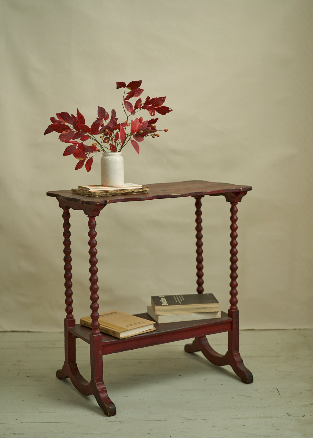 Antique Red Painted Table with Spindle Legs – FORESTBOUND