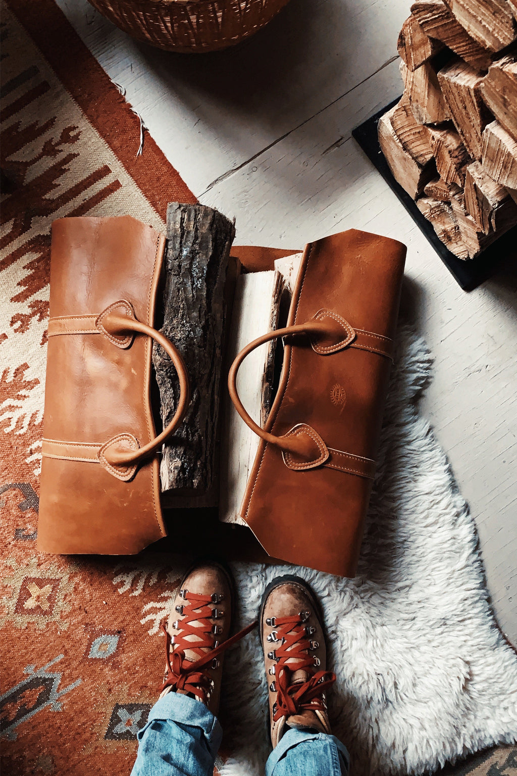 Leather Log Carrier – FORESTBOUND