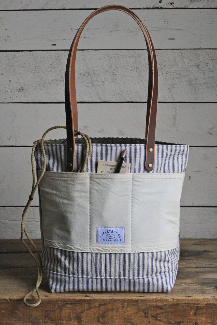 1950's era Ticking Fabric and Work Apron Tote Bag – FORESTBOUND